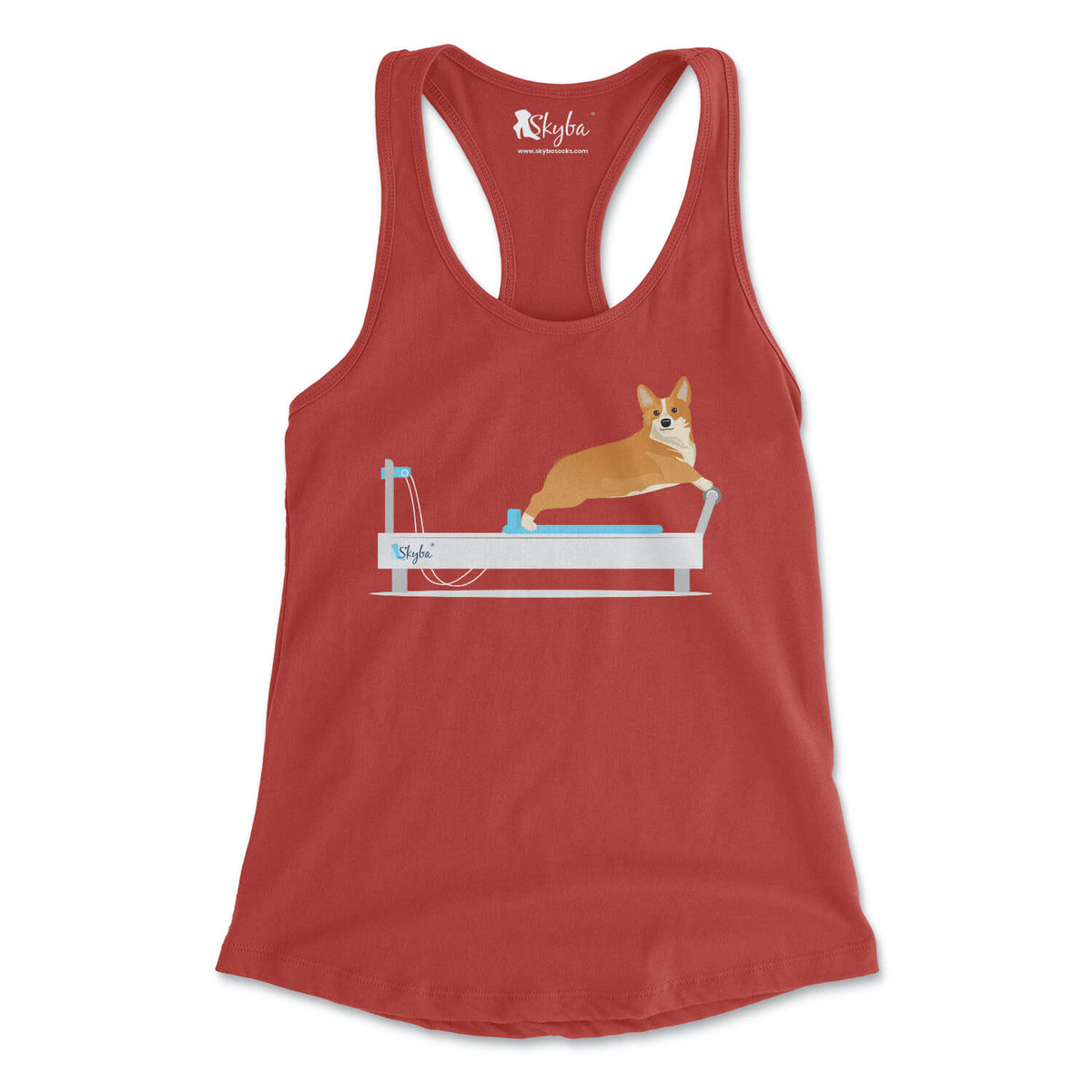Corgi on Reformer - Women's Racerback Tank (Slim Fit)