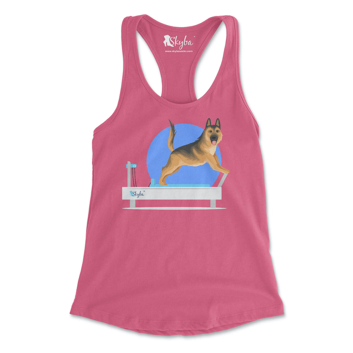 German Shepherd on Reformer - Women's Racerback Tank (Slim Fit)